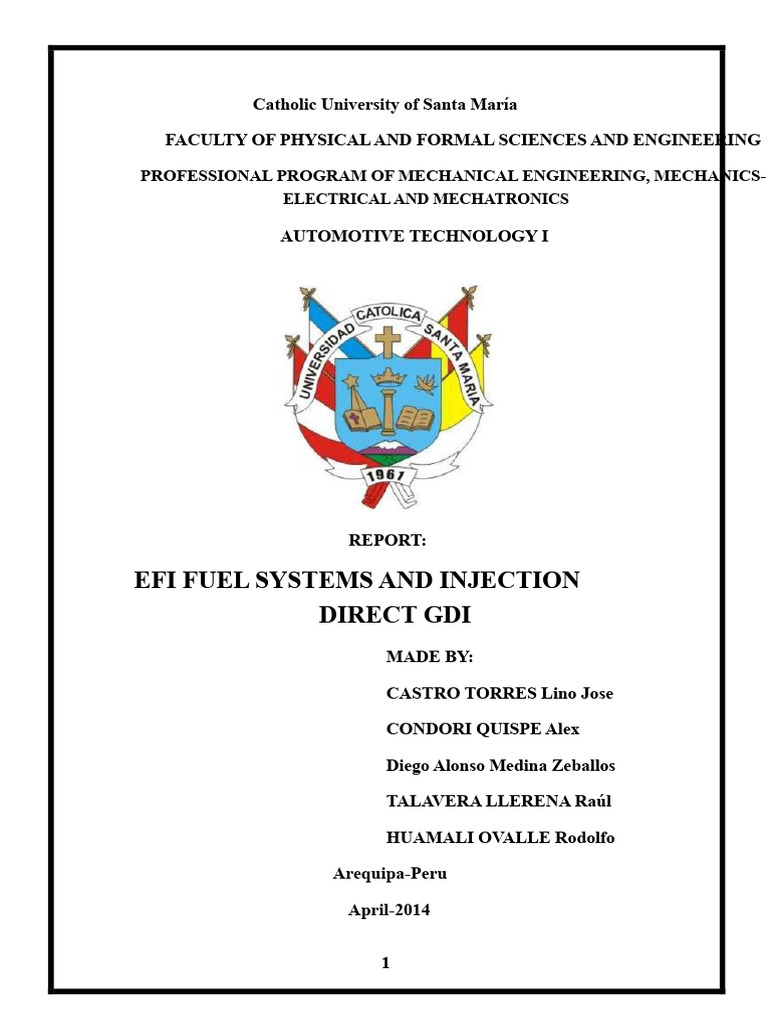 EFI Fuel Systems and Direct Injection GDI GROUP 02 | PDF | Fuel ...