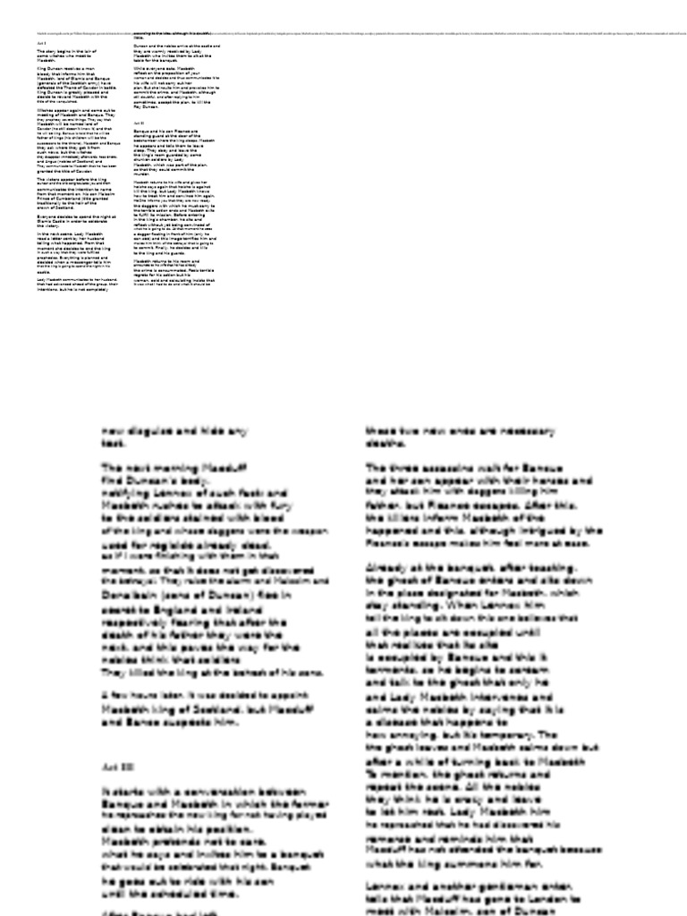 Macbeth Summary in Spanish | PDF | Macbeth | Shakespearean Tragedies