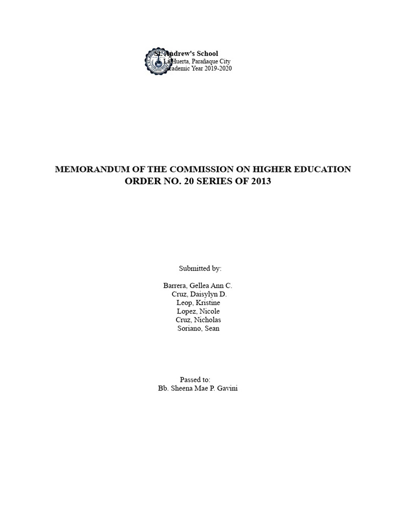 Ched Memorandum | PDF | Curriculum | Learning