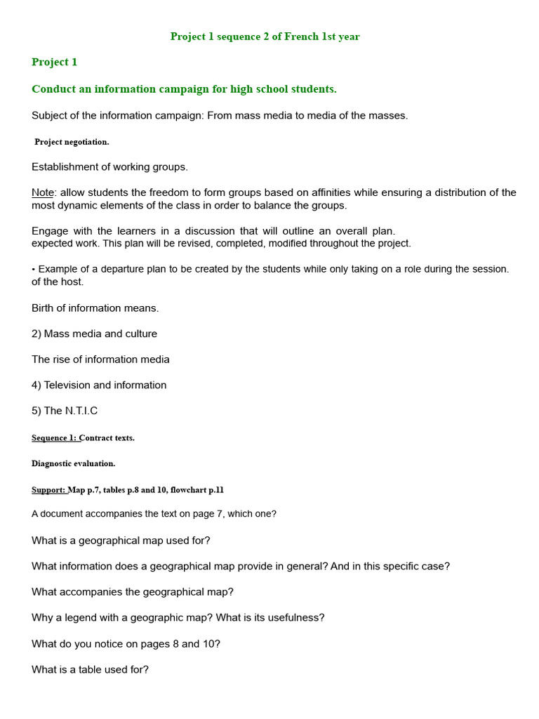 French 1st Year Media Project Guide | PDF | Languages Of Africa ...