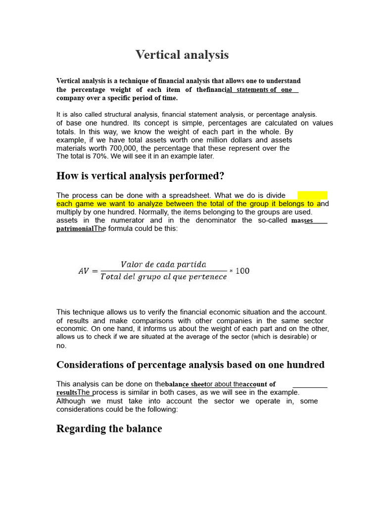 Understanding Vertical Analysis in Finance | PDF | Balance Sheet ...