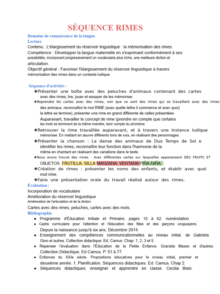 Mémorisation ludique des rimes | PDF | Rime dans la poésie | Linguistique