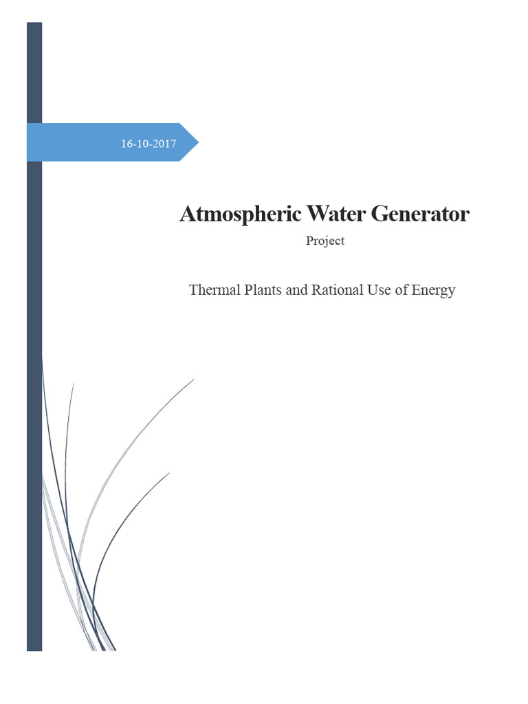 Atmospheric Water Generation Project | PDF | Humidity | Water