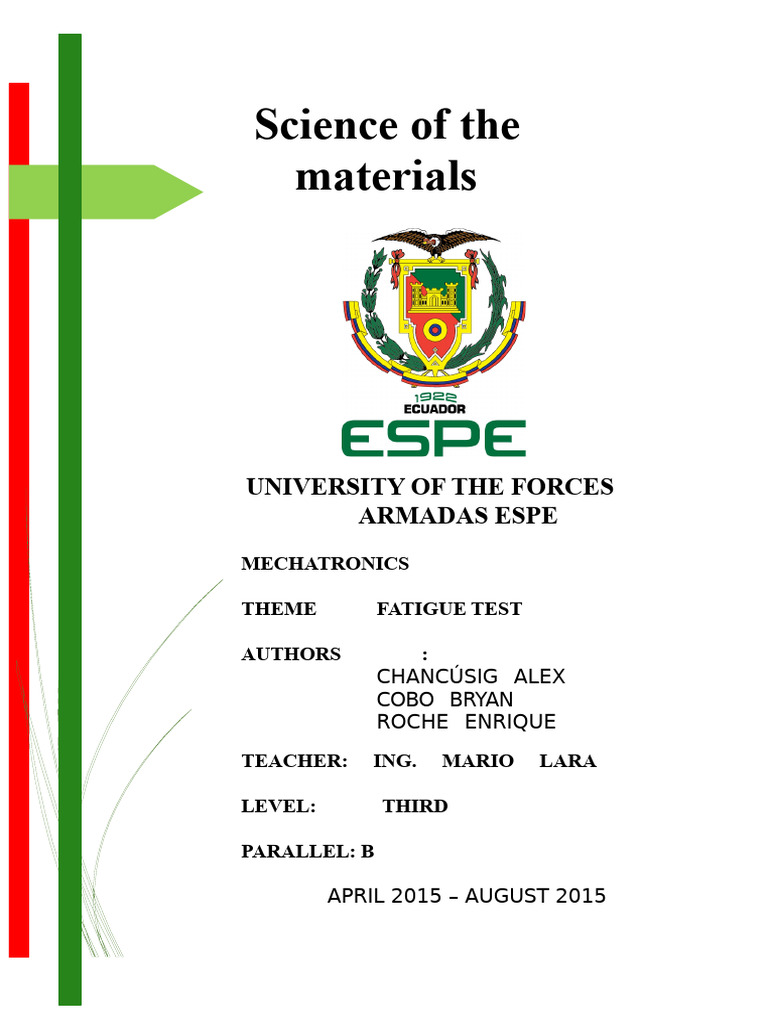 Fatigue Report | PDF | Fracture | Fatigue (Material)