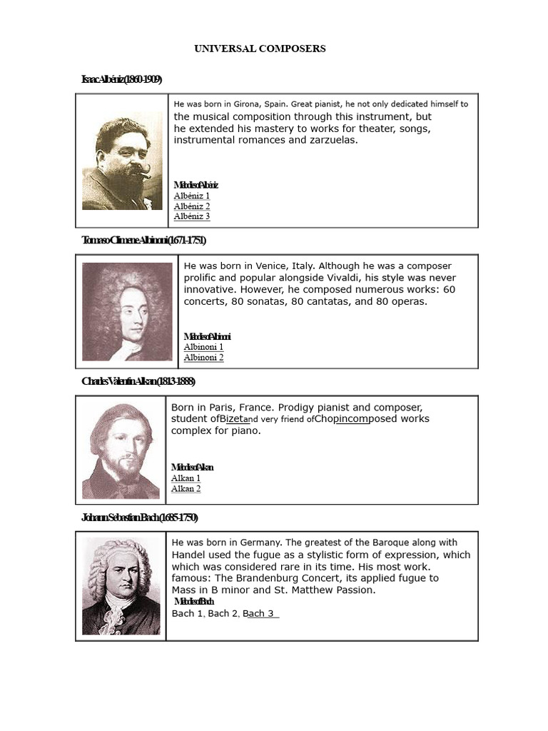 Universal Composers | PDF | Johann Sebastian Bach | Orchestras