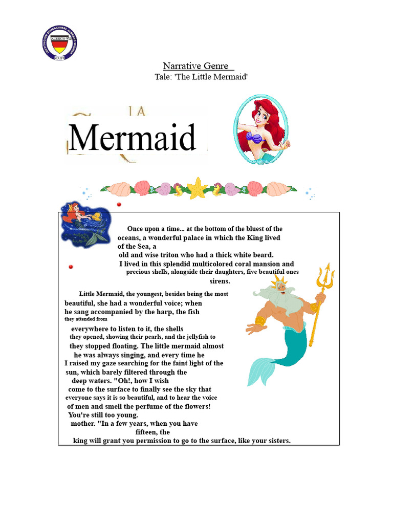 Unit 1 No. 3 Language-Reading-1-story The Little Mermaid | PDF | Mermaid