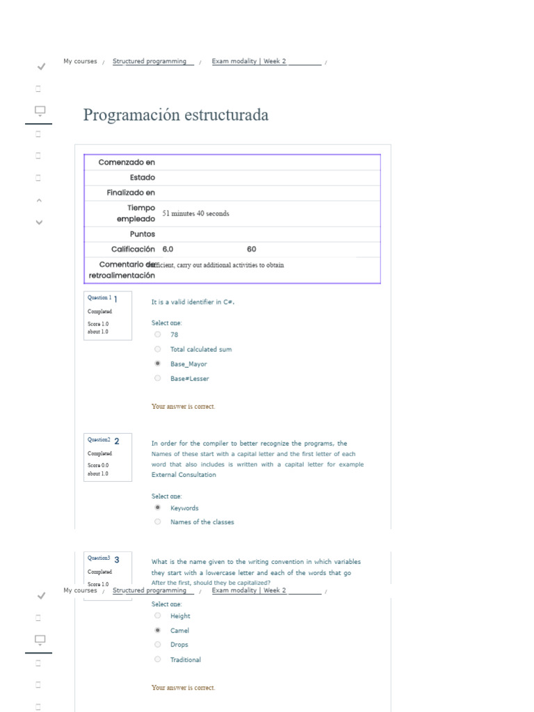 Examination Modality - Week 2 - Review of The Attempt | PDF | C Sharp ...