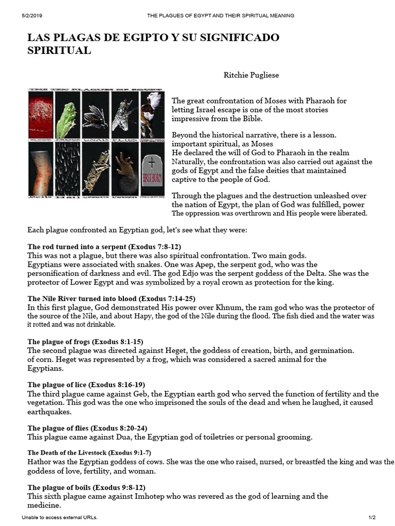 The Plagues of Egypt and Their Spiritual Meaning | PDF | Deities | Horus