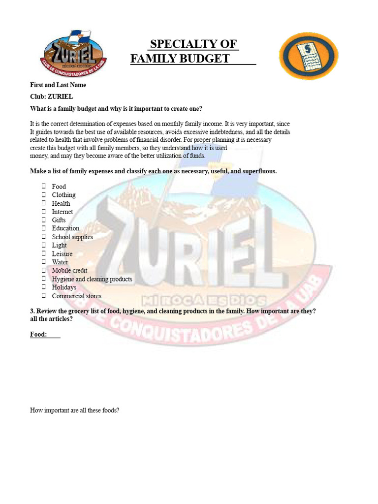 FAMILY BUDGET SPECIALTY Conquis | PDF | Cheque | Credit Card