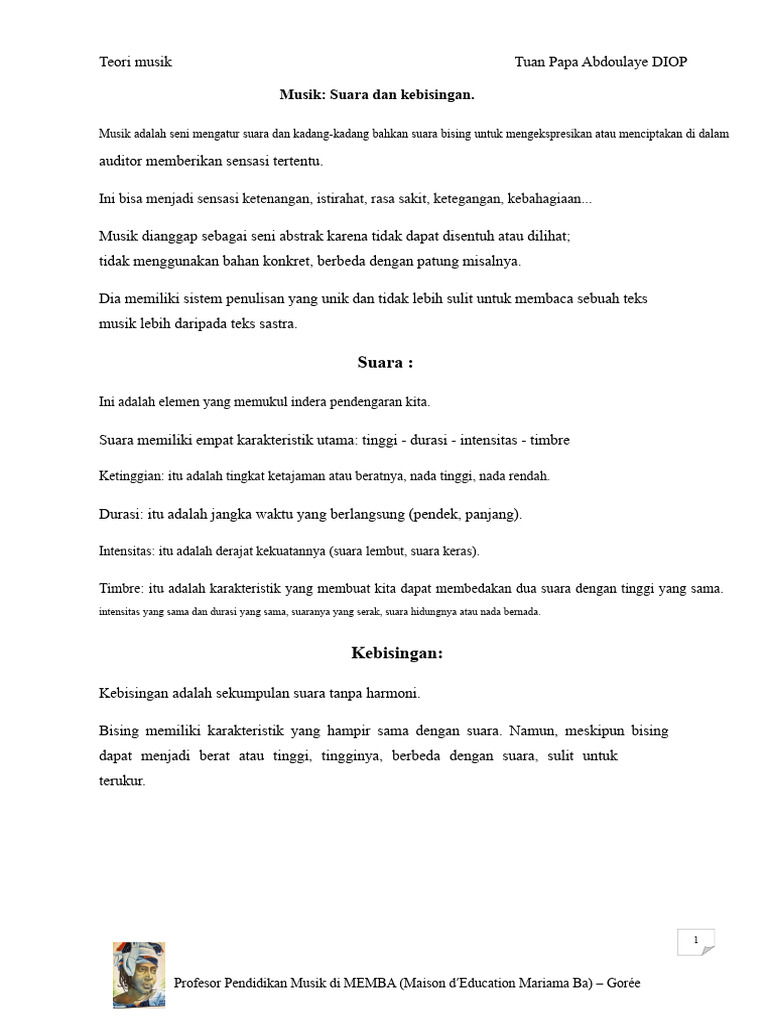 Dasar-Dasar Teori Musik dan Notasi | PDF