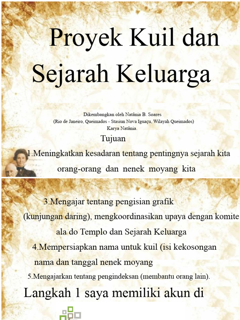 Proyek Kuil Dan Sejarah Keluarga. Instruksi | PDF