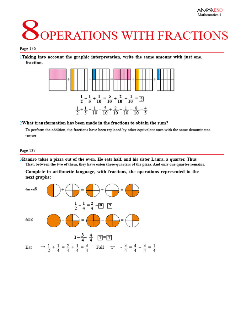 Unit (8) Operations With Fractions | PDF | Mathematics | Arithmetic