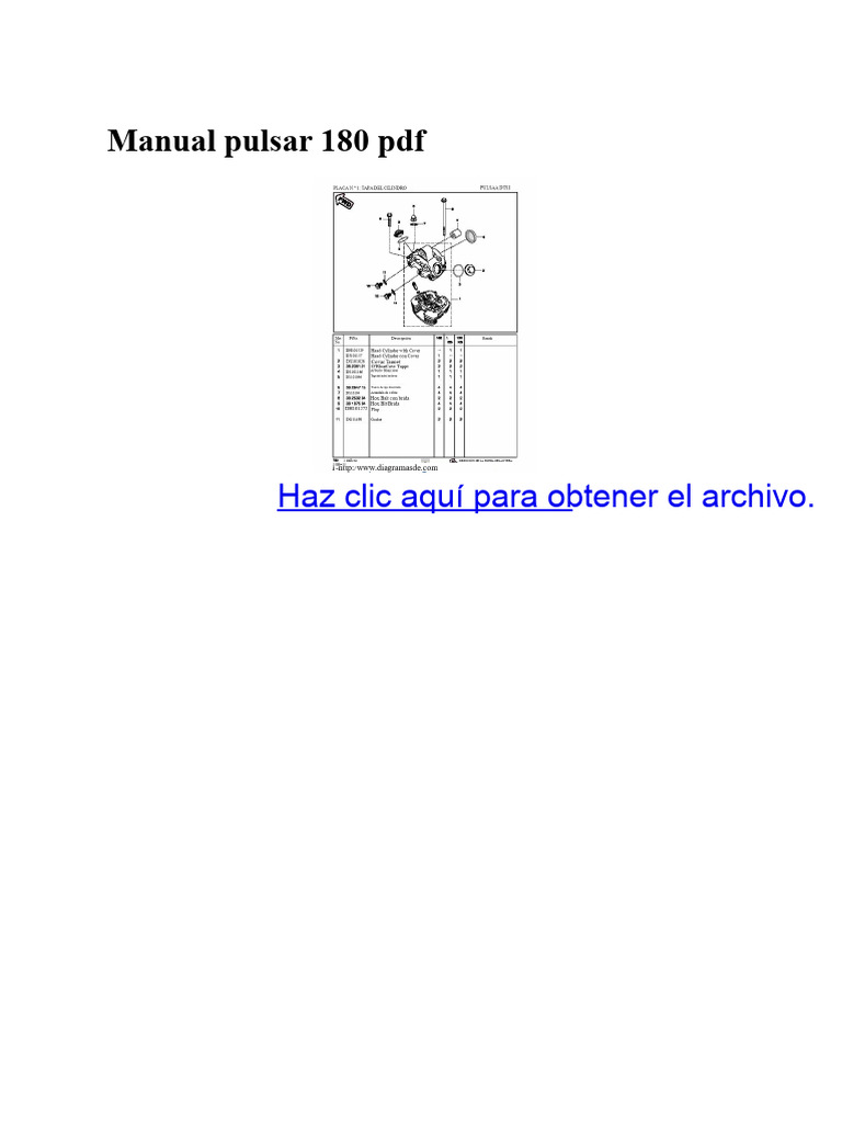Manual de Taller Bajaj Pulsar 180 PDF | PDF | Tecnología de vehículos ...