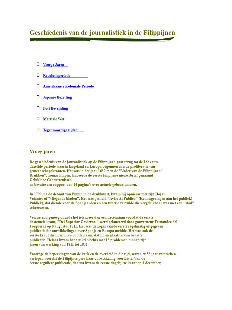 Geschiedenis Van de Journalistiek in de Filippijnen | PDF