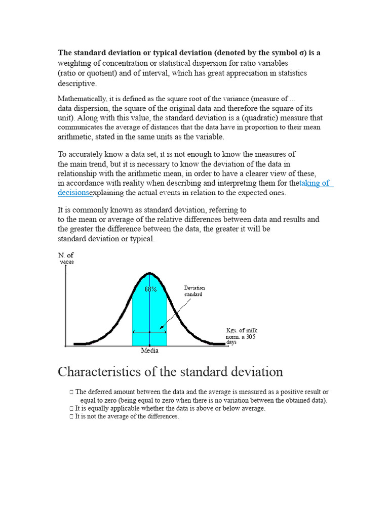 The Standard Deviation or Typical Deviation | PDF | Standard Deviation | Coefficient Of Variation