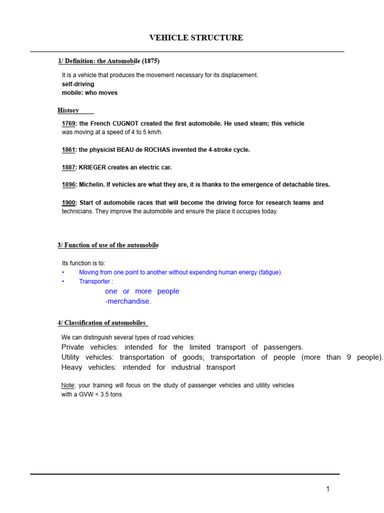 Overview of Vehicle Structure and Types | PDF | Car | Vehicles