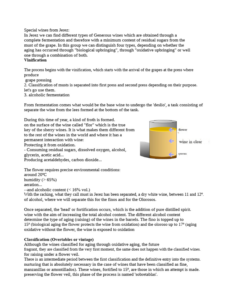 Types of Jerez Generous Wines Explained | PDF | Winemaking | Wine