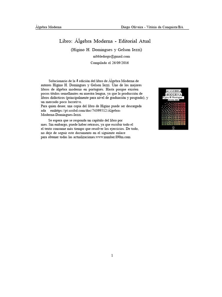 Solucionario Libro Algebra Moderna PDF | PDF | Triángulo | Proposición