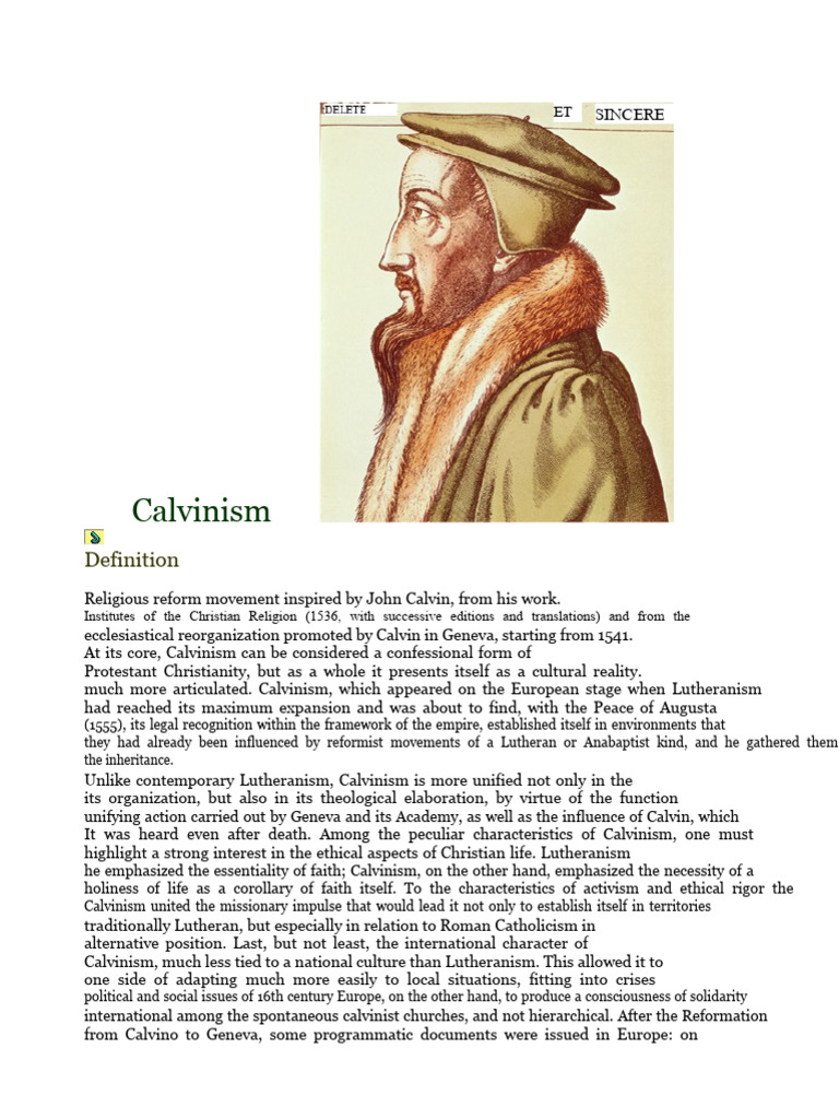 Calvinism | PDF | Lutheranism | John Calvin