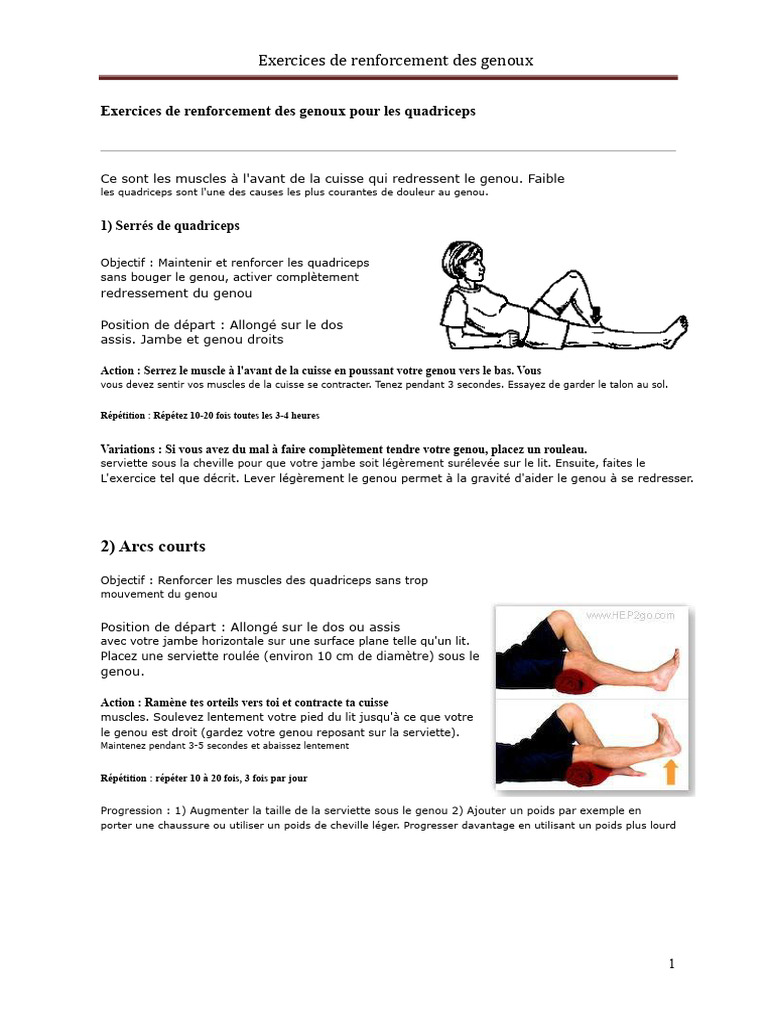 Exercices efficaces pour renforcer les genoux | PDF | Genou | Pied