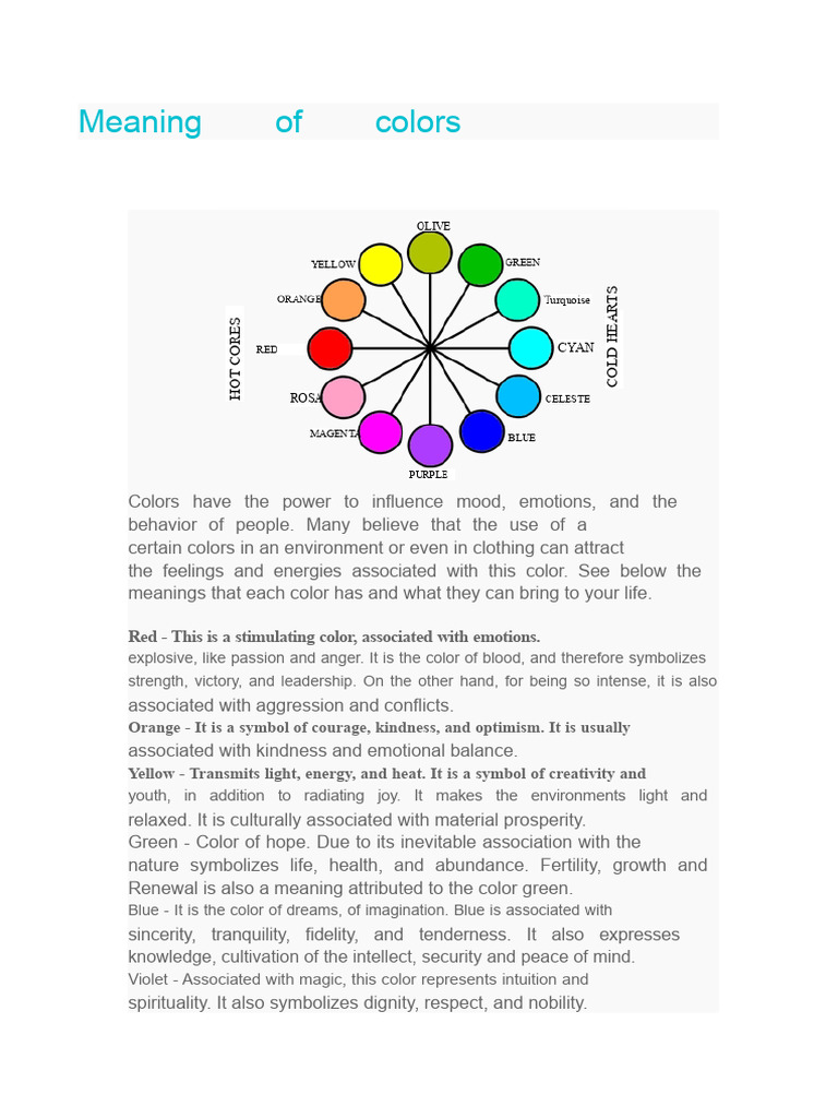 Meaning of Colors | PDF