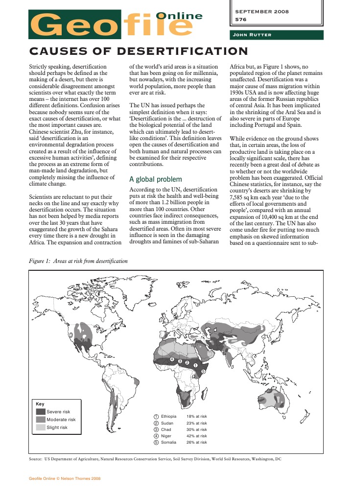 gf576 Causes of Desertification | PDF | Erosion | Soil