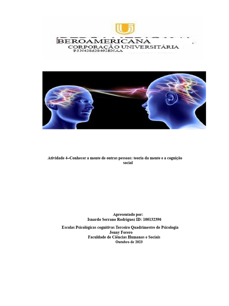 Teoria da Mente e Cognição Social | PDF | Mente | Psicologia