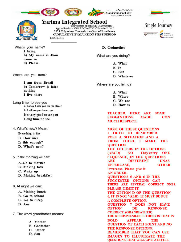Cumulative I English 5 | PDF | Human Communication