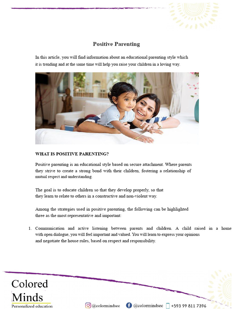 Positive Parenting Strategies Explained | PDF | Parenting | Attachment ...