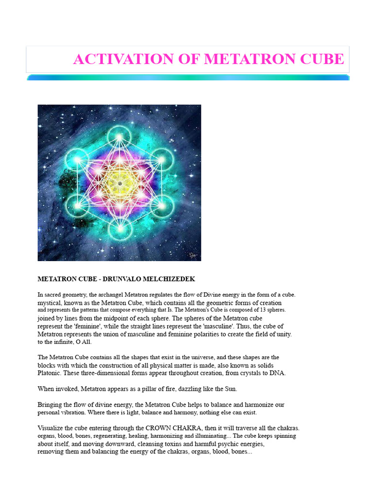 Activation of The Metatron Cube | PDF | Energy (Esotericism)