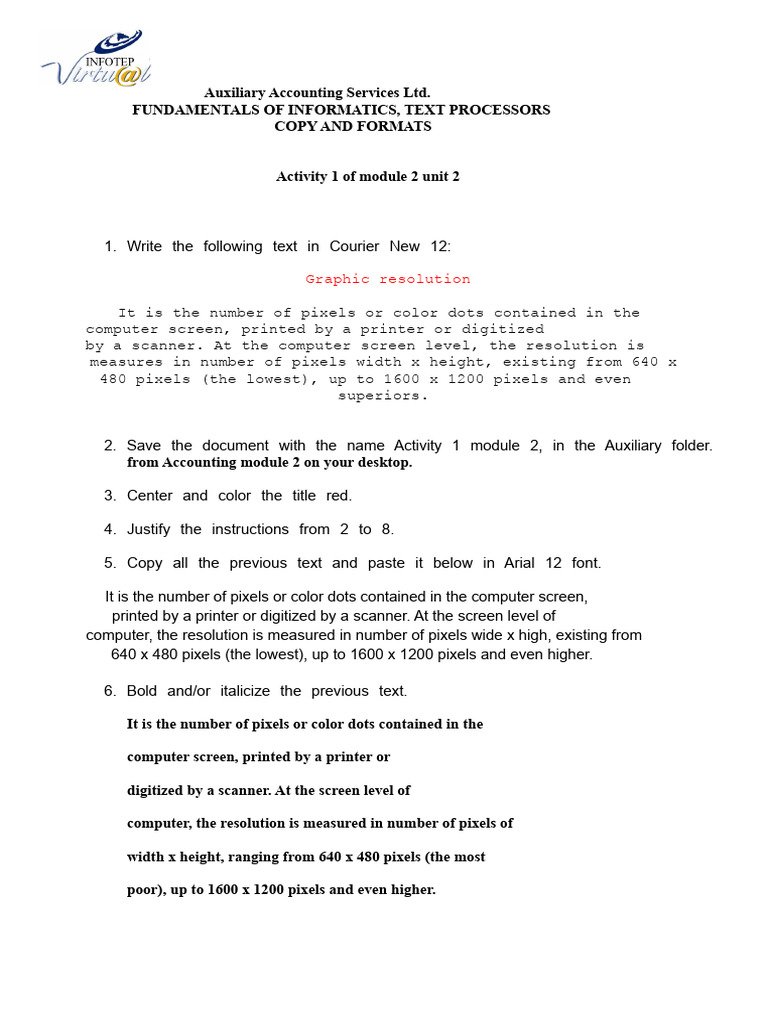 Activity 1 of Module 2 Unit 2 | PDF