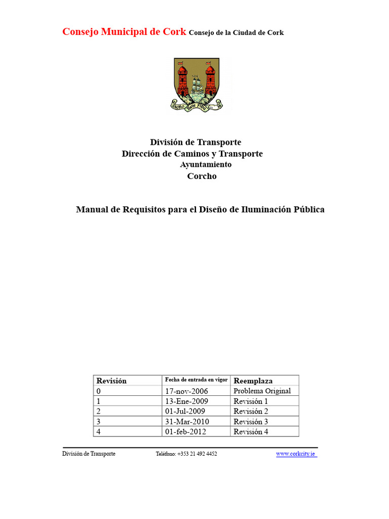 Manual de Diseño de Iluminación Pública Cork | PDF | Encendiendo | Tornillo