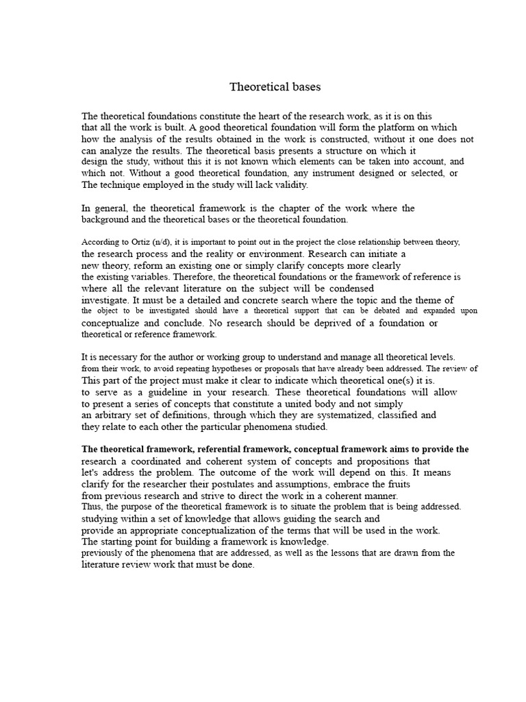 Understanding Theoretical Foundations | PDF | Theory | Concept