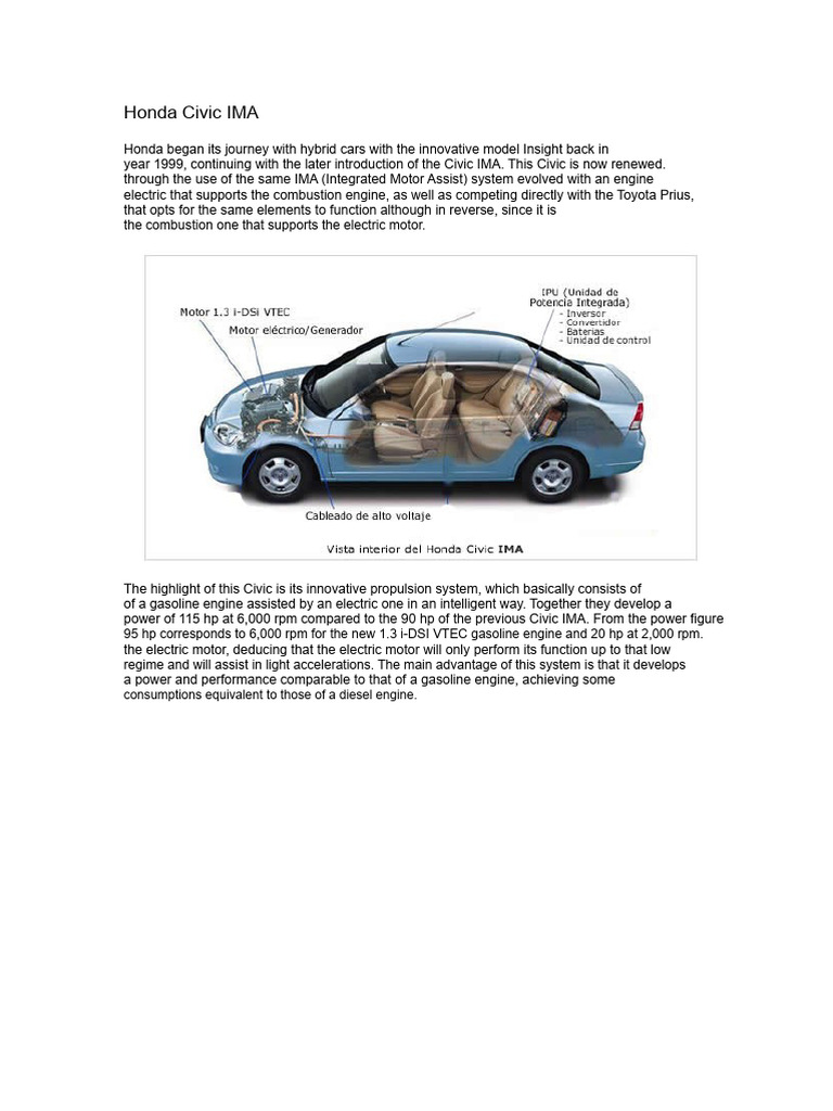 Honda Civic IMA | PDF | Engines | Hybrid Vehicle