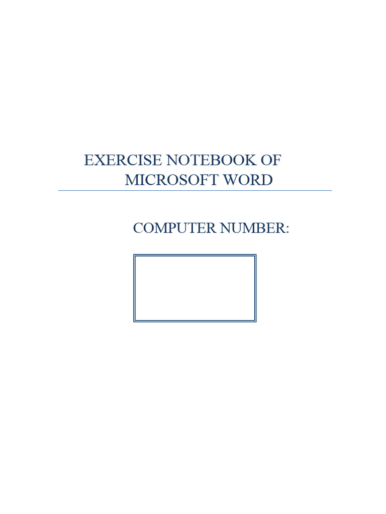 Microsoft Word Exercise Notebook Guide | PDF | Microsoft Word | Video