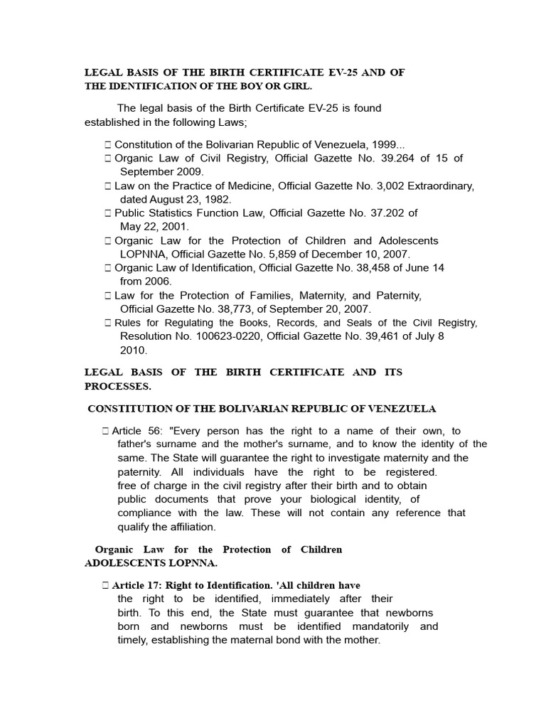 Legal Basis of The Birth Certificate Ev | PDF | Physician | Birth ...
