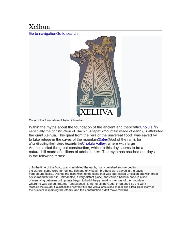 Myths and Legends of Cholula Giant | PDF
