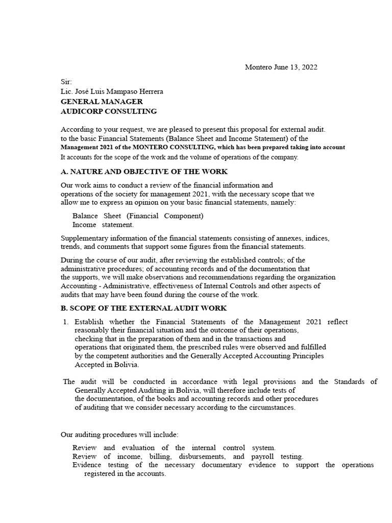 Audit Proposal 2 | PDF | Audit | Internal Control