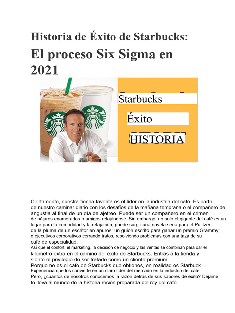 Éxito de Starbucks: Estrategias Lean Six Sigma | PDF | Starbucks | Six ...