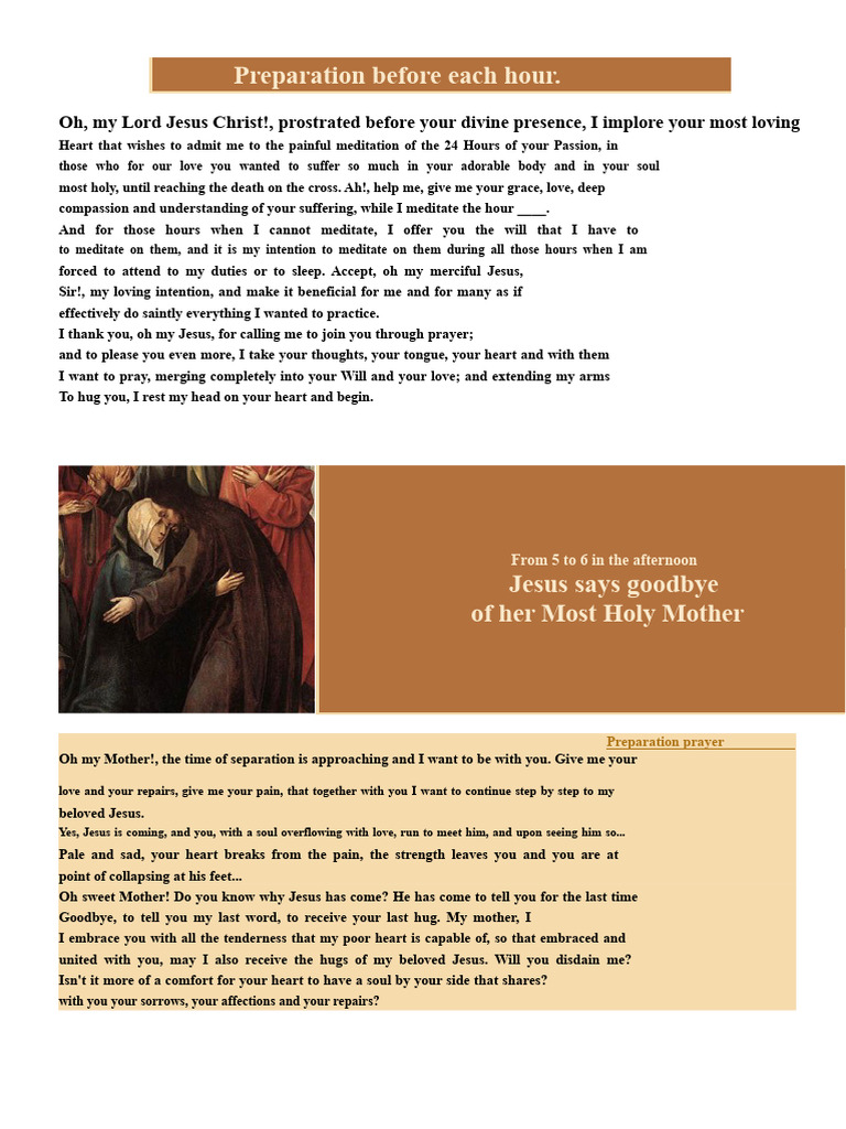 First Hour of The Passion | PDF | Jesus | Mary, Mother Of Jesus