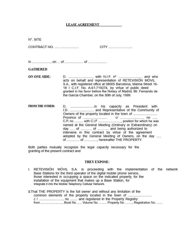 Antenna Contract | PDF | Lease | Common Law