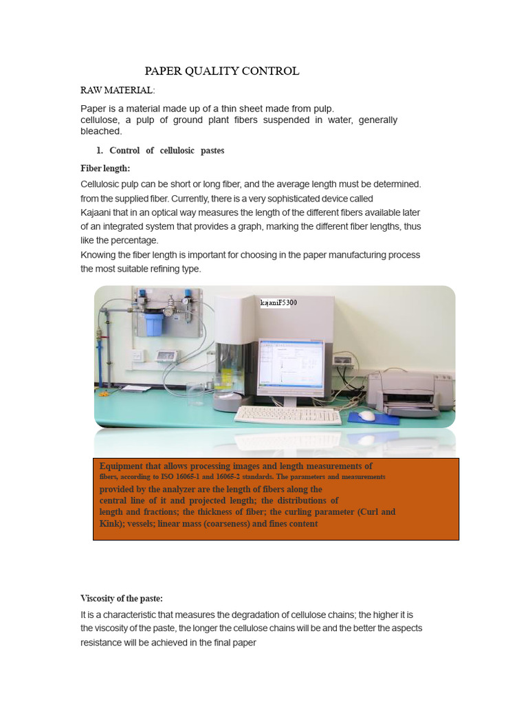 Paper Quality Control Techniques | PDF | Paper | Fibers