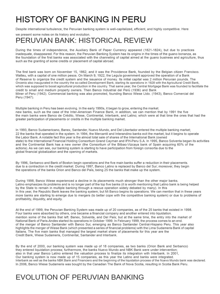 Banco Wiese Foundation Year in Peru | PDF | Banks | Market (Economics)