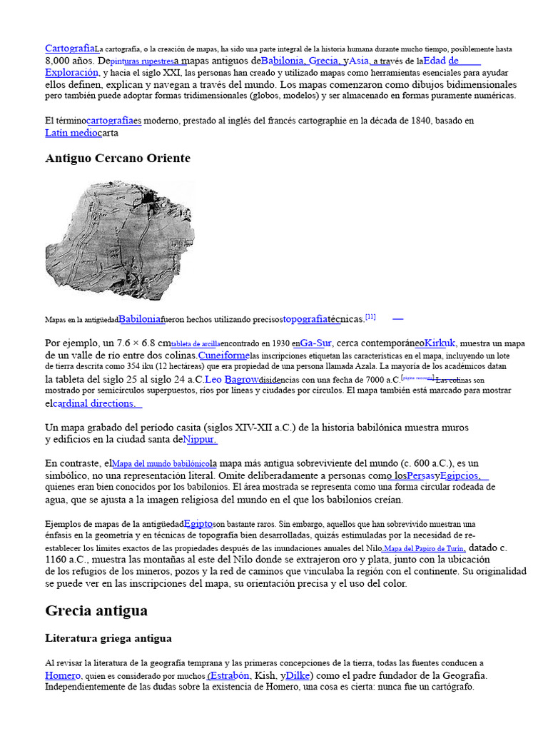 Historia de la cartografía antigua | PDF | Mapa | Cartografía