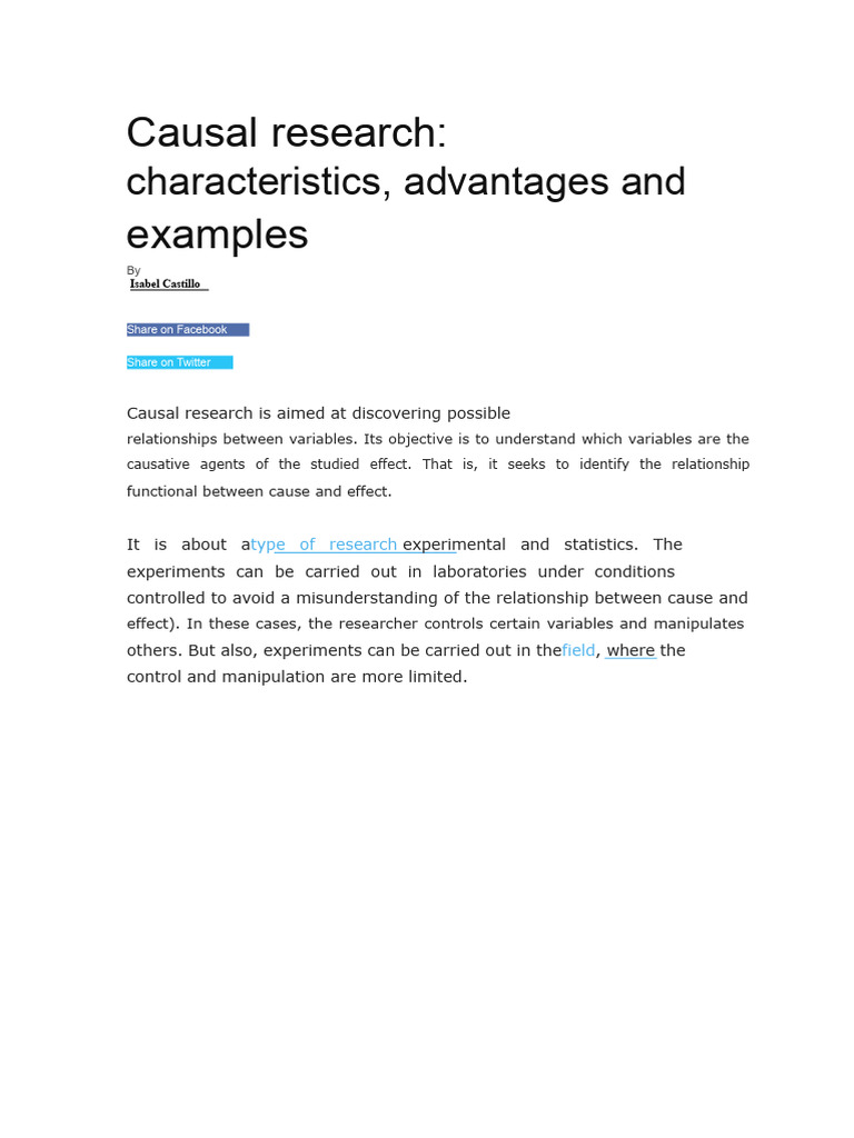Causal Research | PDF | Causality | Experiment