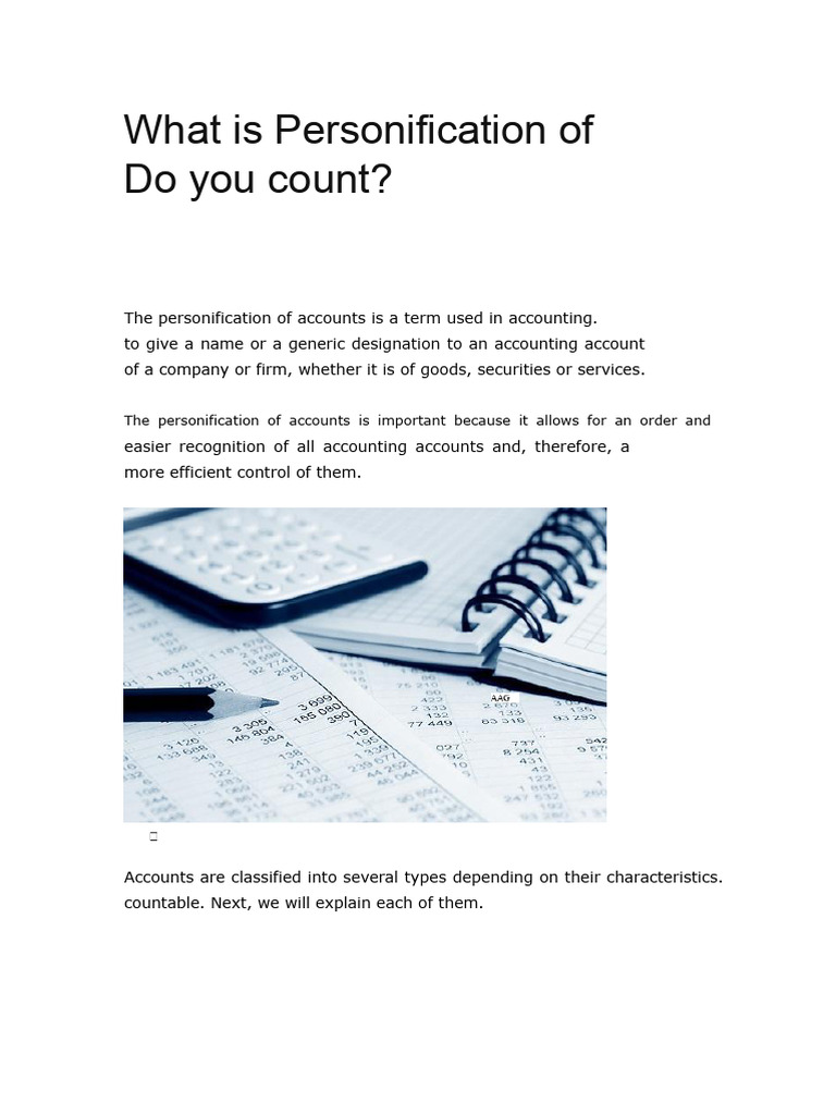 Understanding Personification in Accounting | PDF | Debits And Credits ...