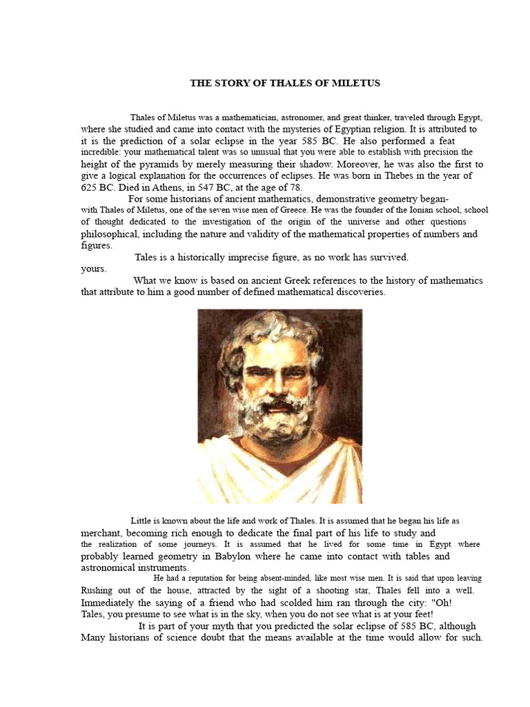 The Story of Thales of Miletus 2 | PDF | Mathematics | Science
