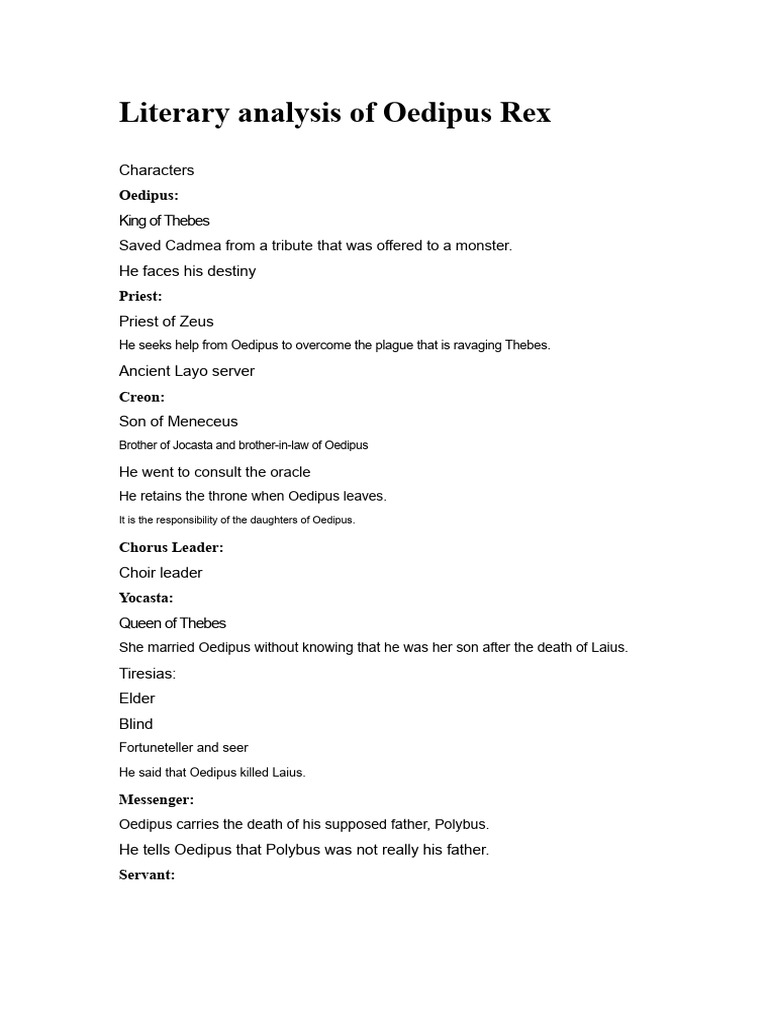 Oedipus Rex: A Tragic Fate Analysis | PDF | Oedipus | Theban Mythology