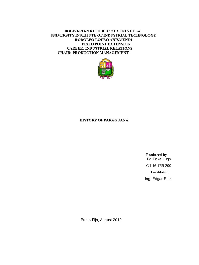 History of Paraguana | PDF