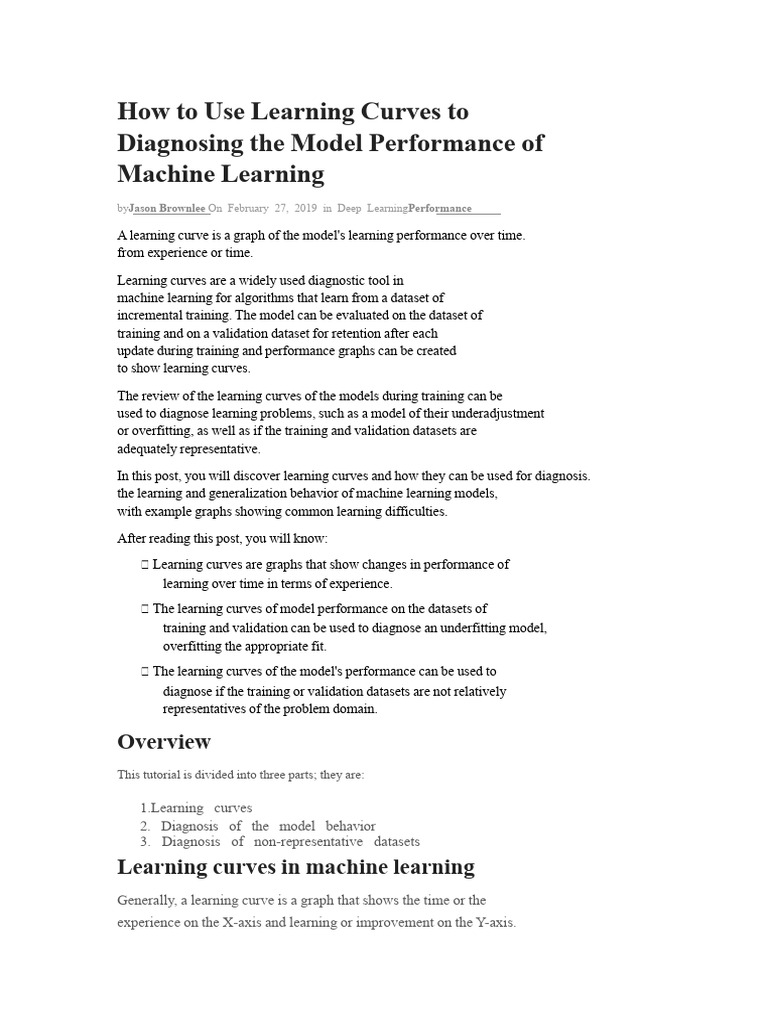Learning Curves in Artificial Intelligence | PDF | Machine Learning ...